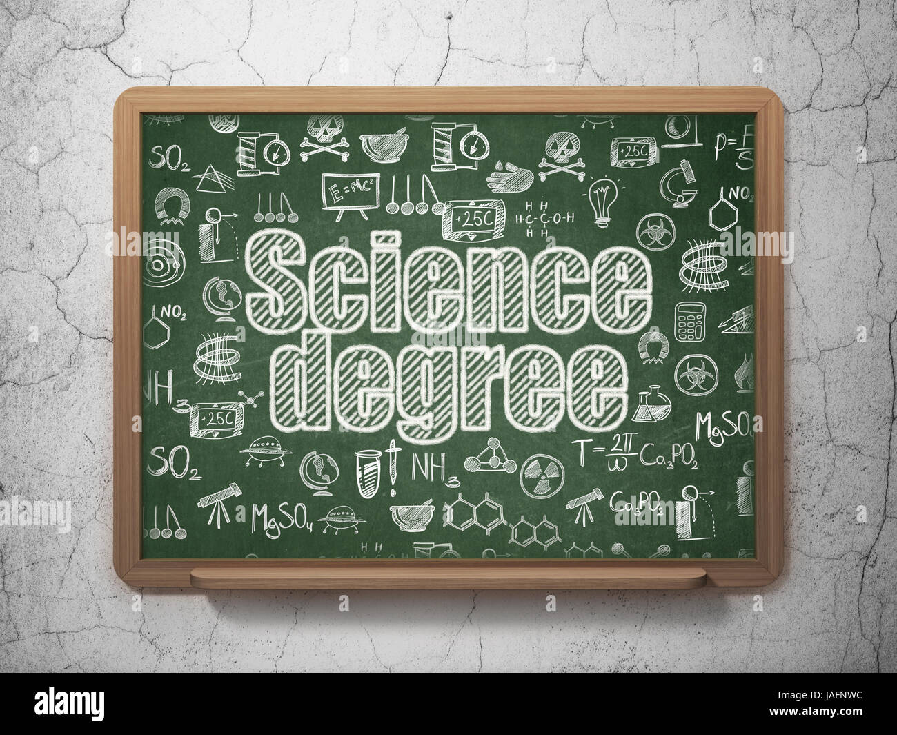 Science concept: Science Degree on School board background Stock Photo ...