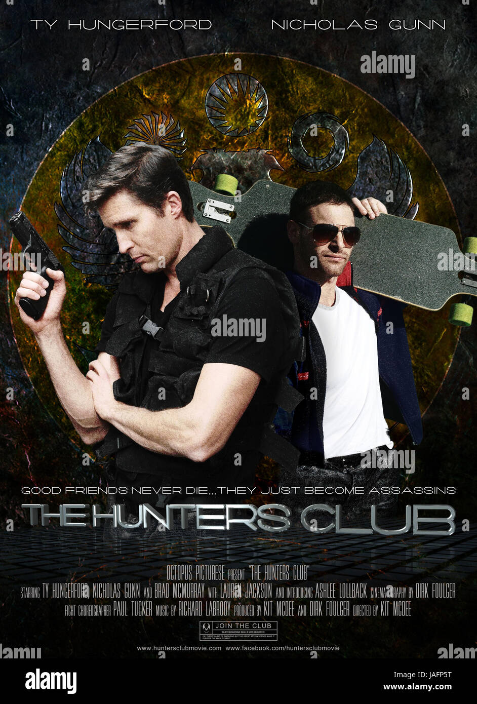 SKATEBOARD OR DIE, (aka THE HUNTERS CLUB), poster, from left: Ty ...