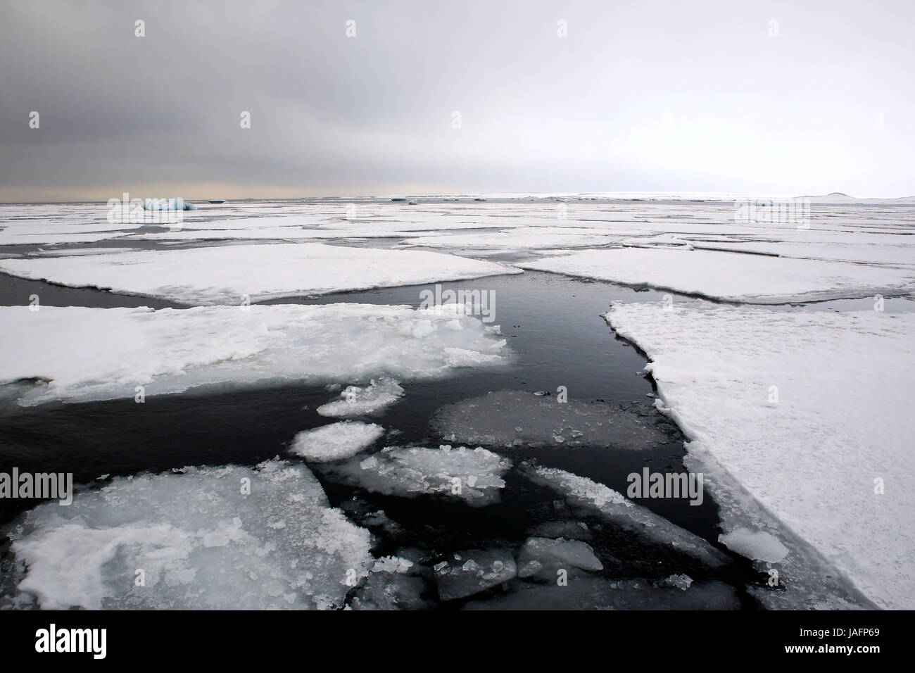 Ice-floes and Water, outside Spitsbergen. Svalbard, Norway Stock Photo ...