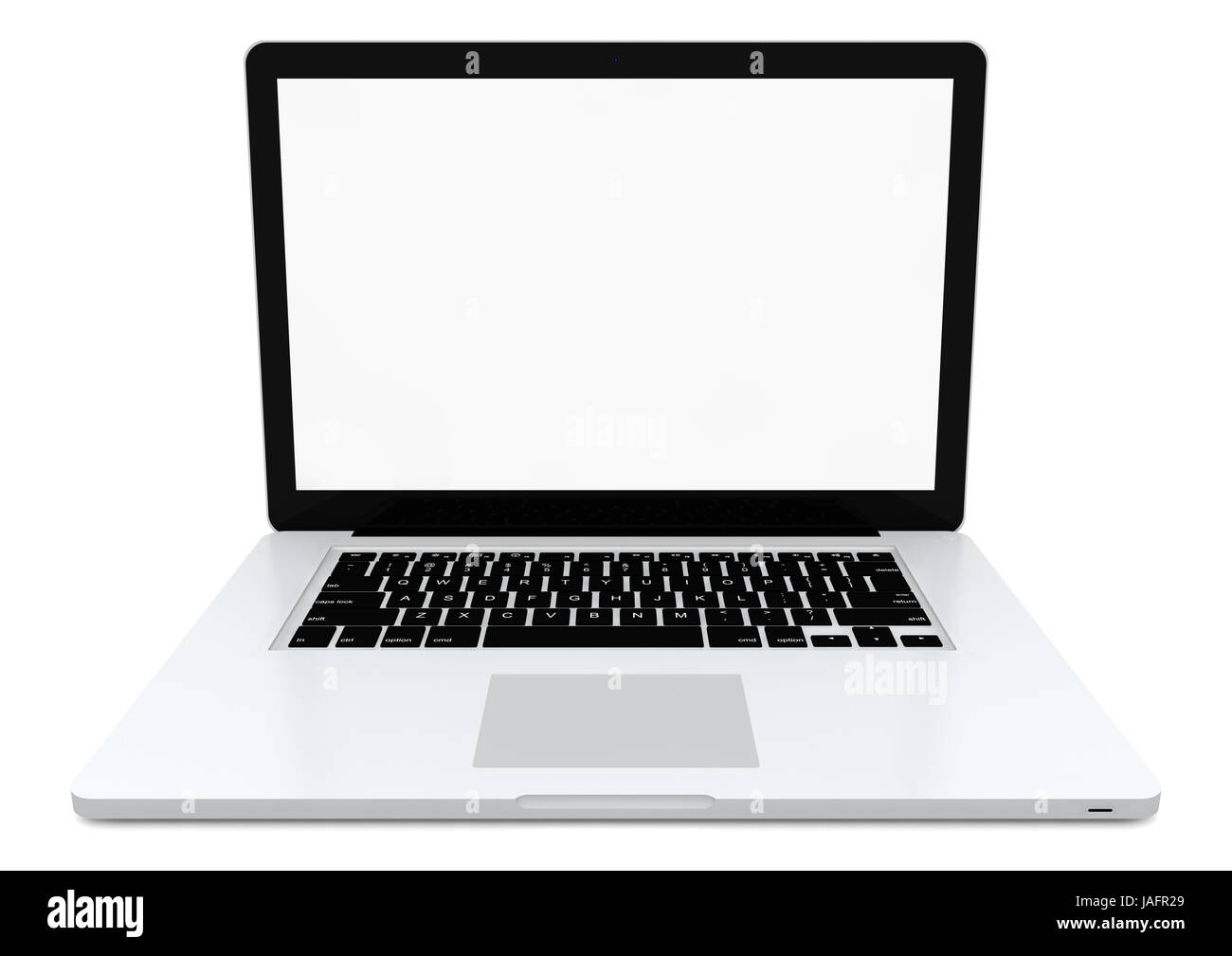 a open laptop with a white clear display Stock Photo - Alamy