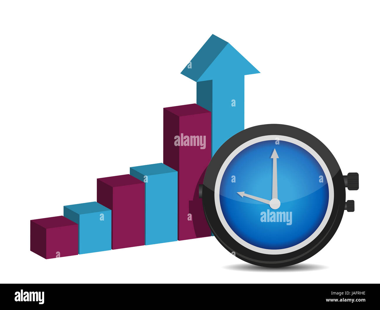 a diagram with clock a business concept Stock Photo - Alamy