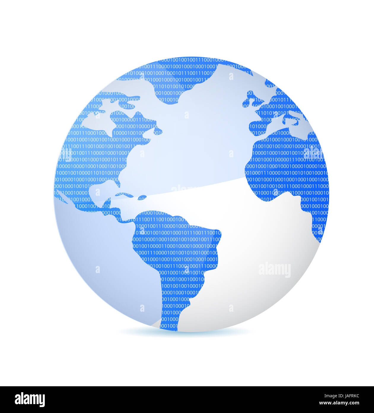 Binary code surrounding Earth illustration Stock Photo - Alamy