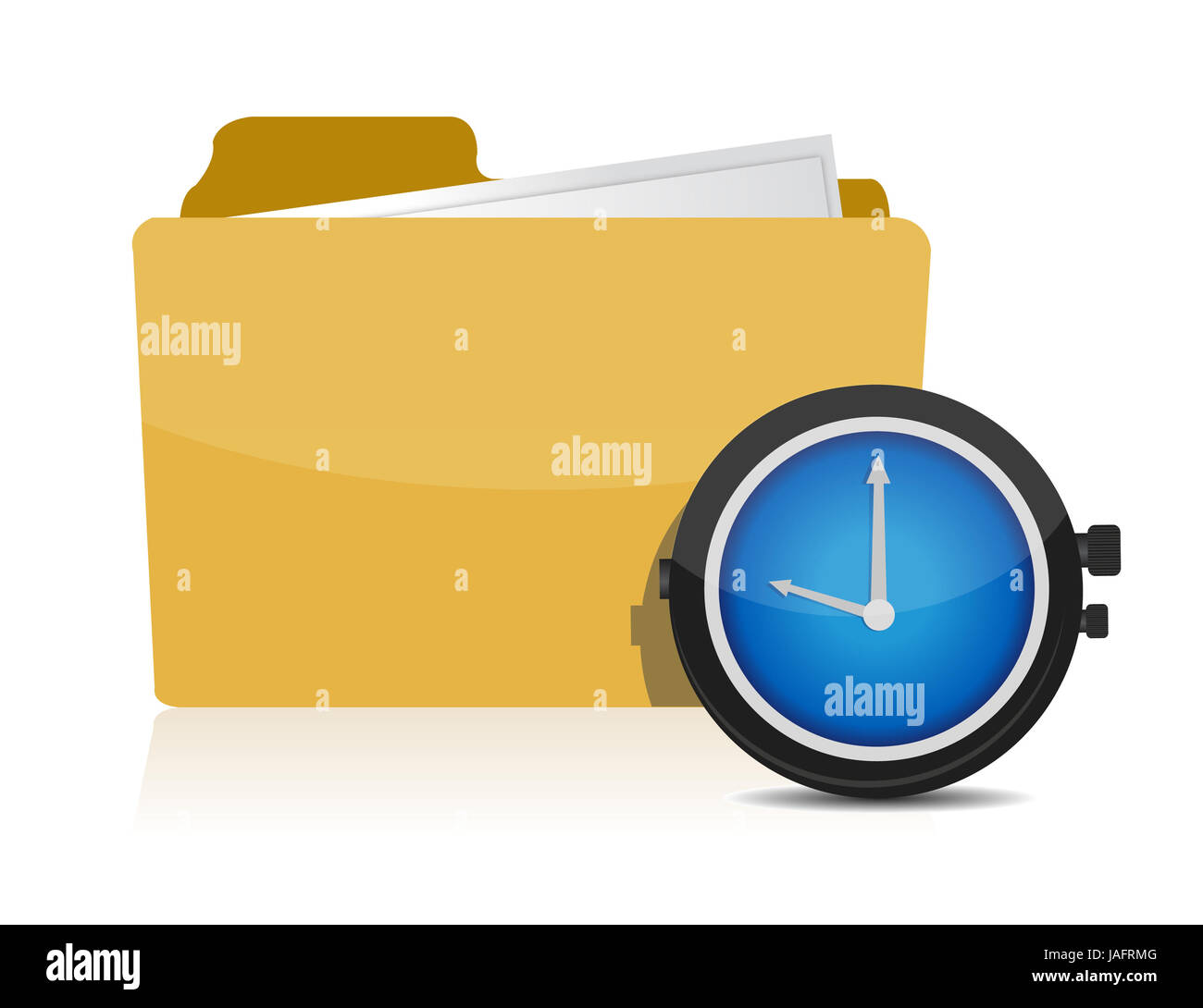 clock and folder illustration design over a white background Stock ...