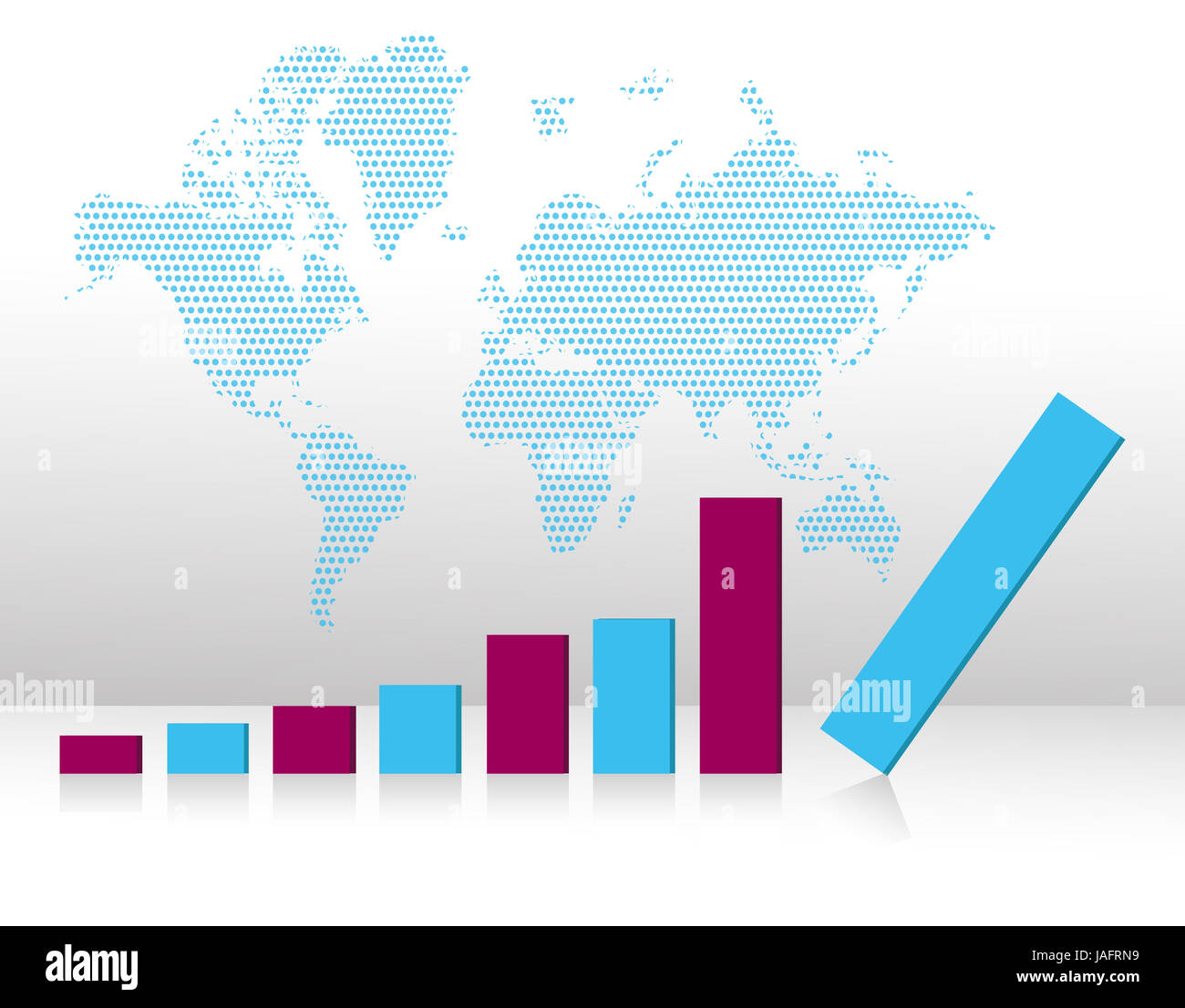 Falling bar graph in blue hi-res stock photography and images - Alamy