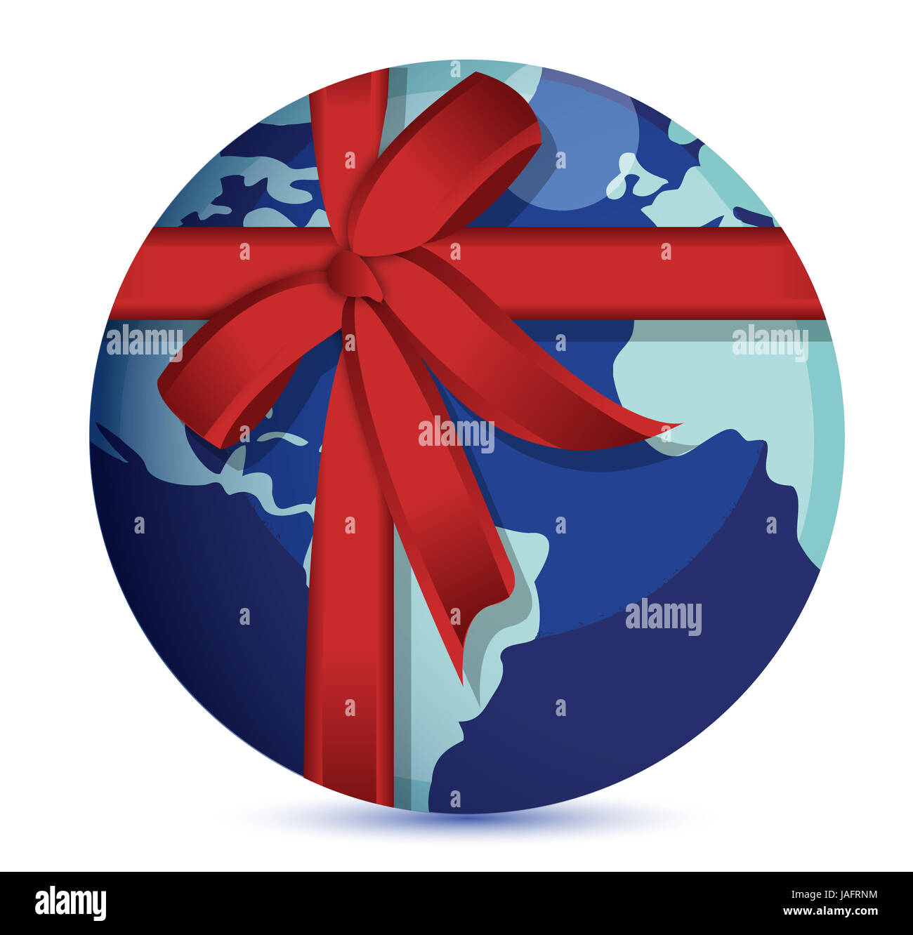 Planet Earth with red ribbon Stock Photo - Alamy