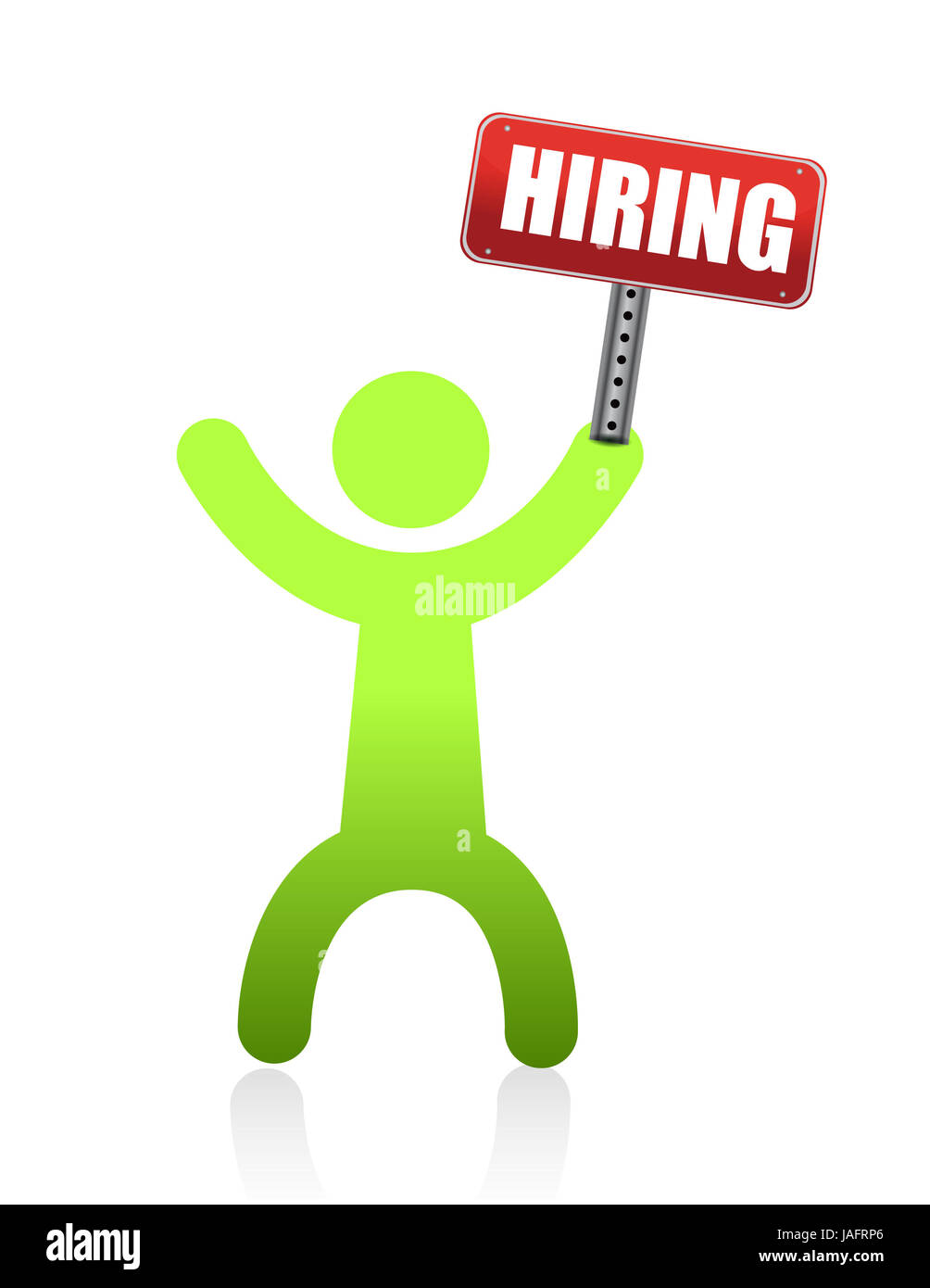 male holding a hiring sign Stock Photo - Alamy