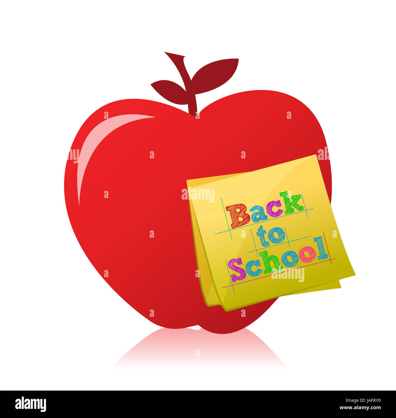 back to school apple illustration design over white Stock Photo - Alamy