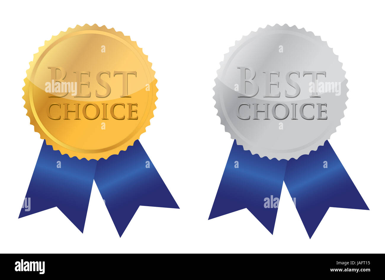Ribbon Award labeled the best choice illustration Stock Photo - Alamy