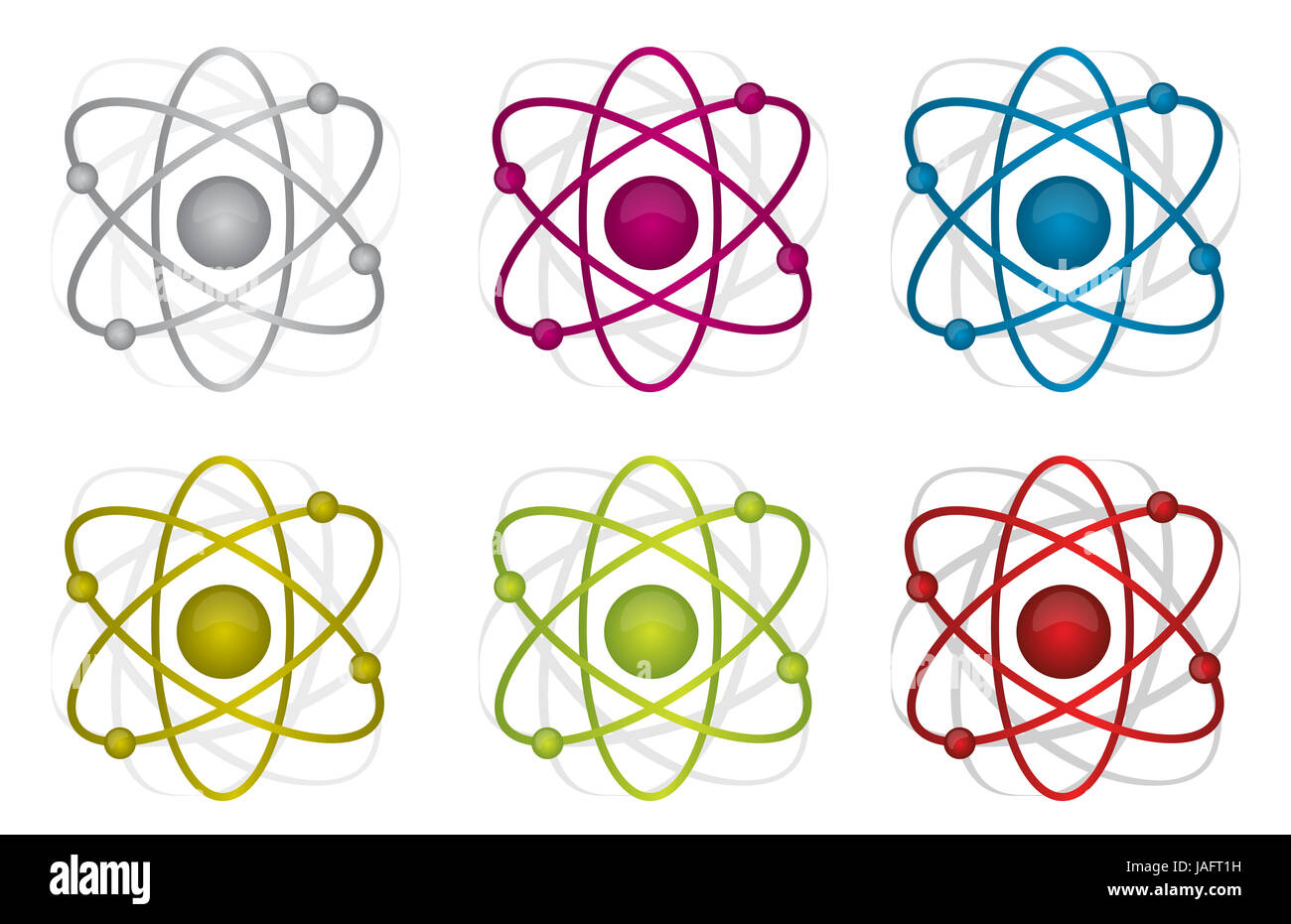 colorful atoms illustration design over white background Stock Photo ...