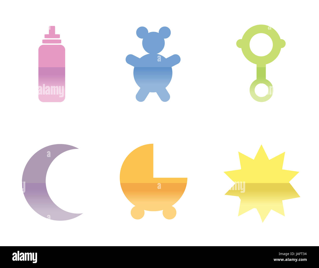 Illustrations of different baby icons, that can be used as a symbol ...