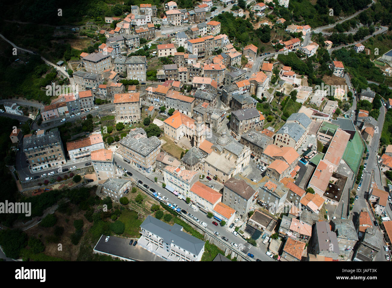Mountain village Cervione, Corsica, France Stock Photo - Alamy