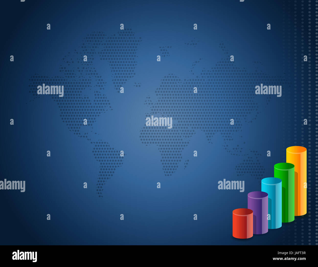 background with creative bar graphs and map Stock Photo - Alamy