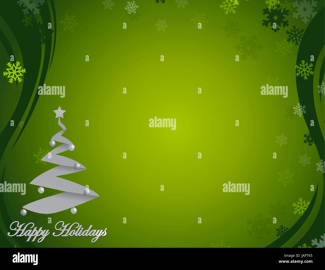 Nice green happy holidays background illustration Stock Photo - Alamy