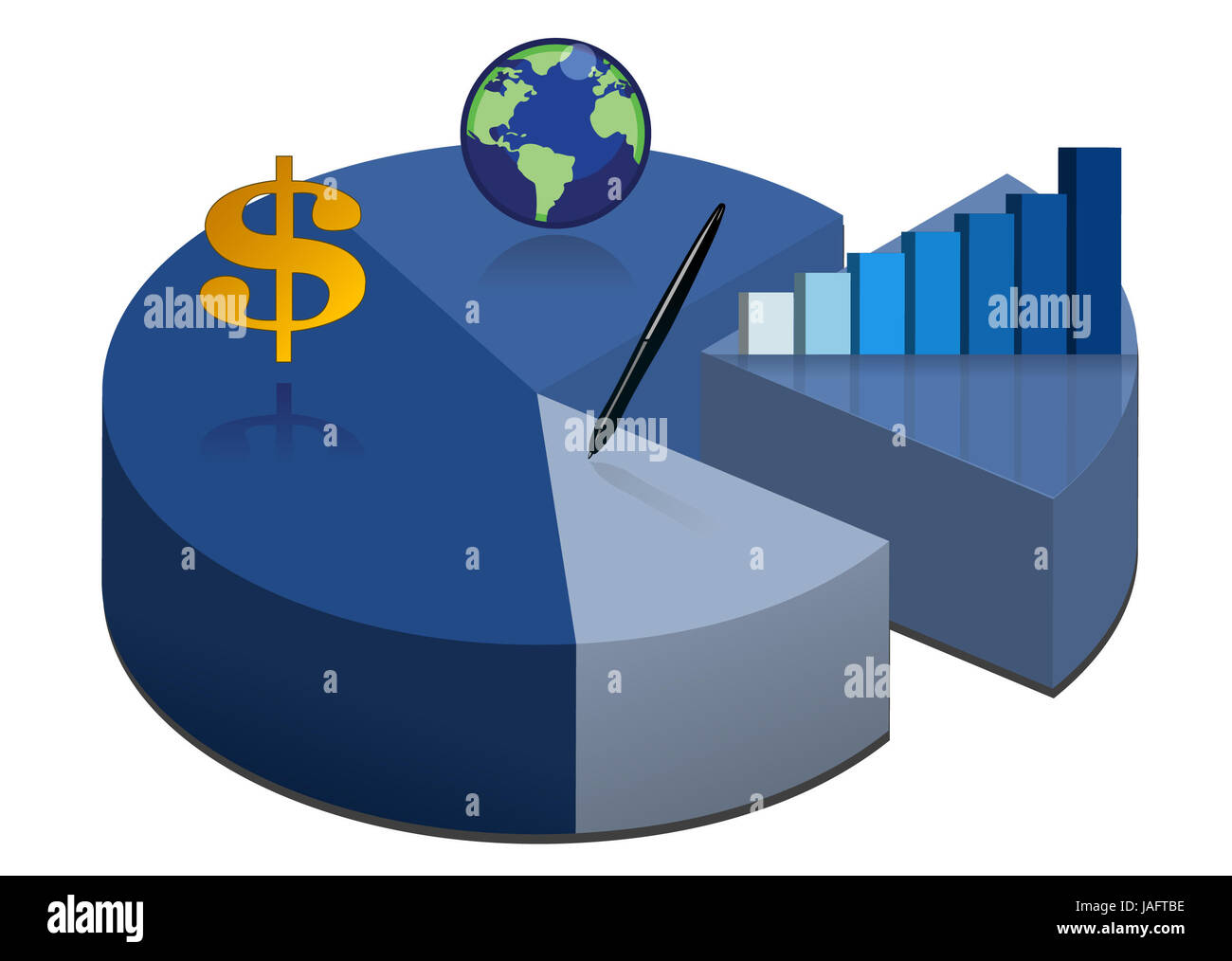 Globe pie chart Cut Out Stock Images & Pictures - Alamy