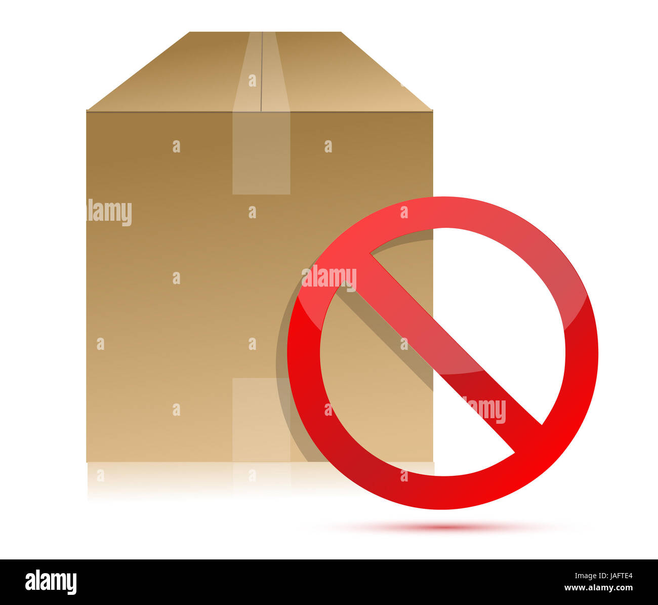 Shipping box with don't sign illustration Stock Photo - Alamy