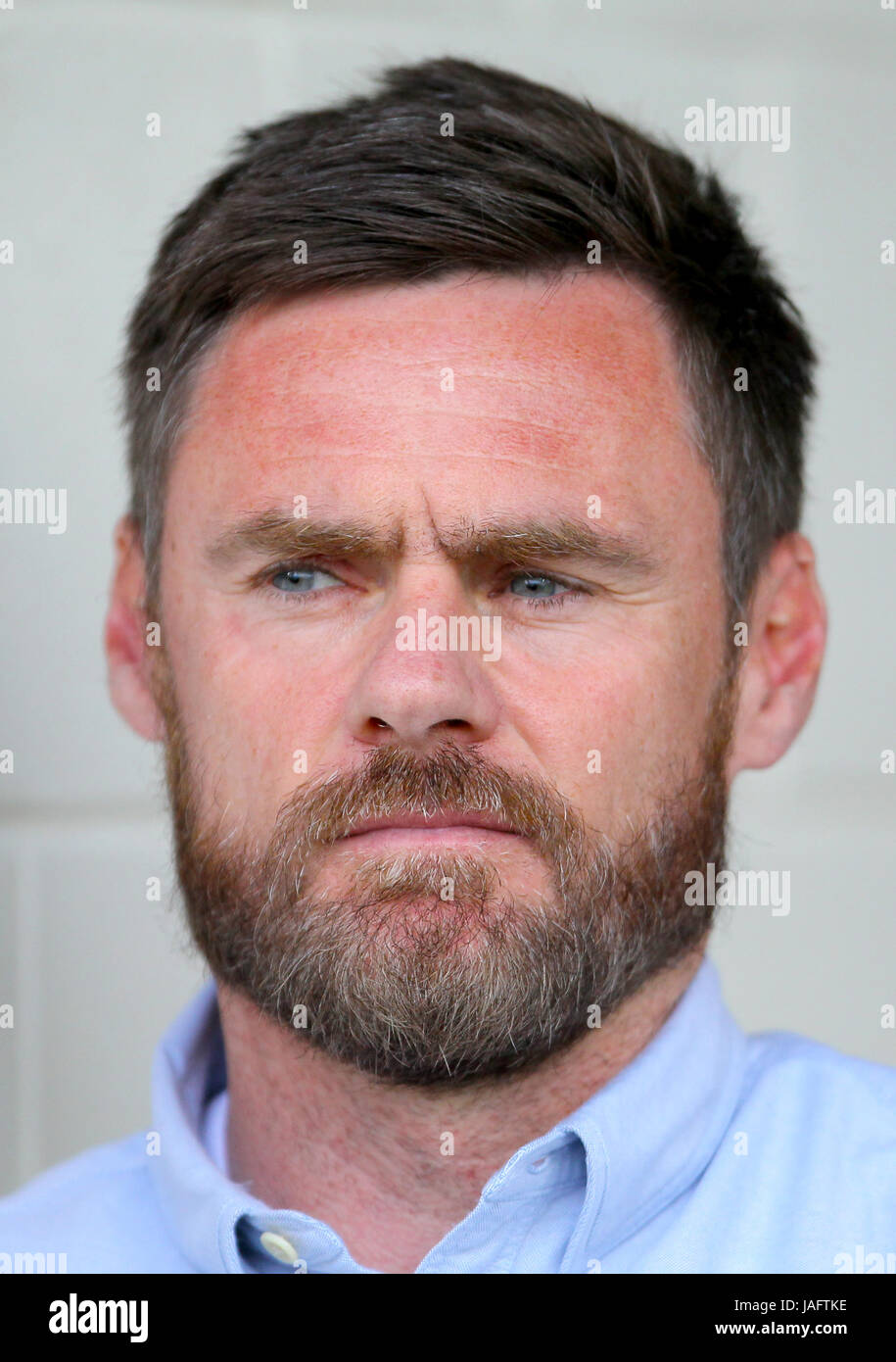 Scunthorpe United manager Graham Alexander Stock Photo - Alamy
