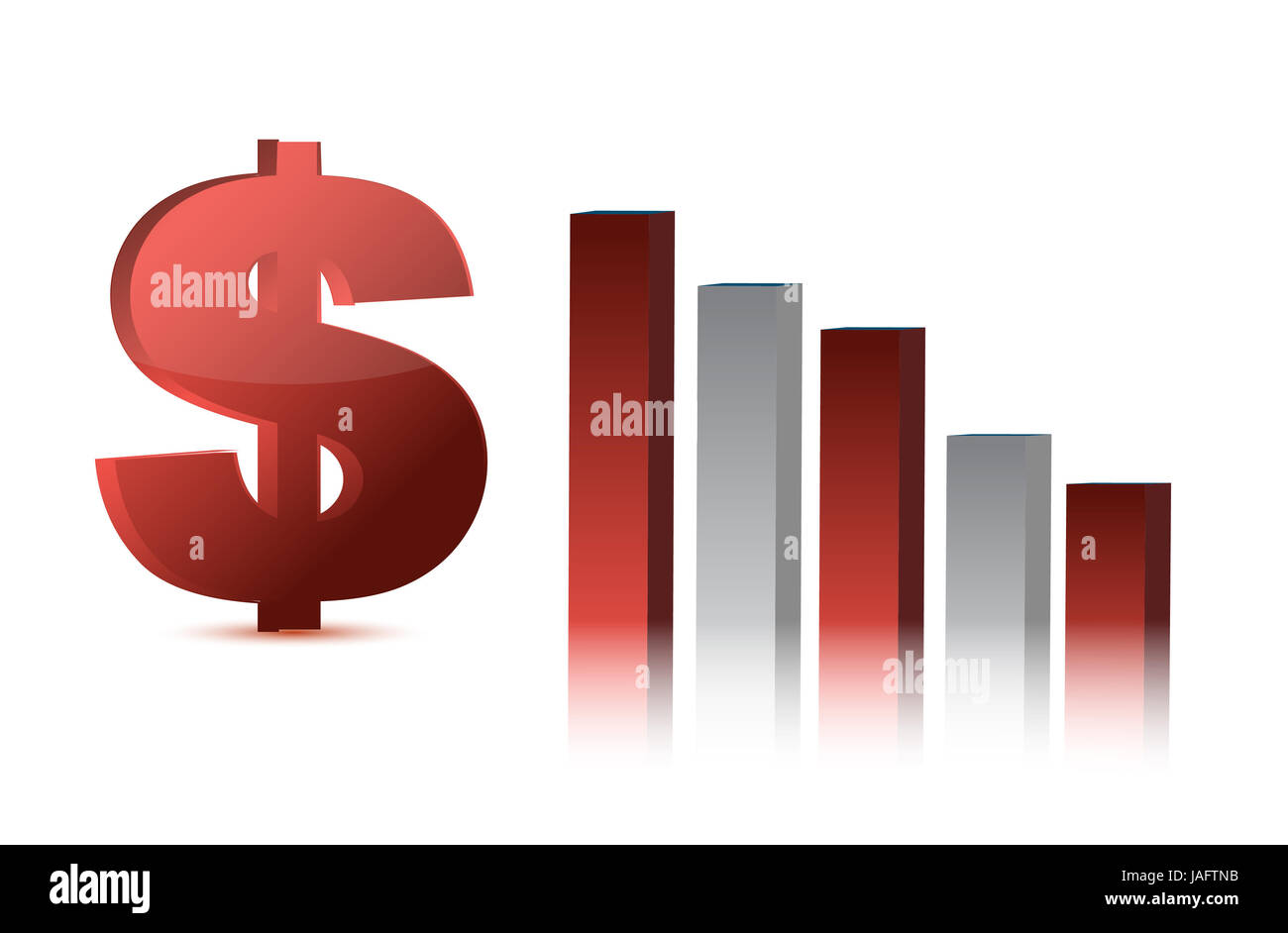 falling dollar currency business graph illustration Stock Photo - Alamy