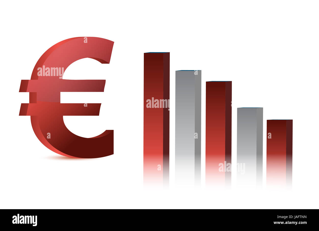 falling euro currency business graph illustration Stock Photo - Alamy