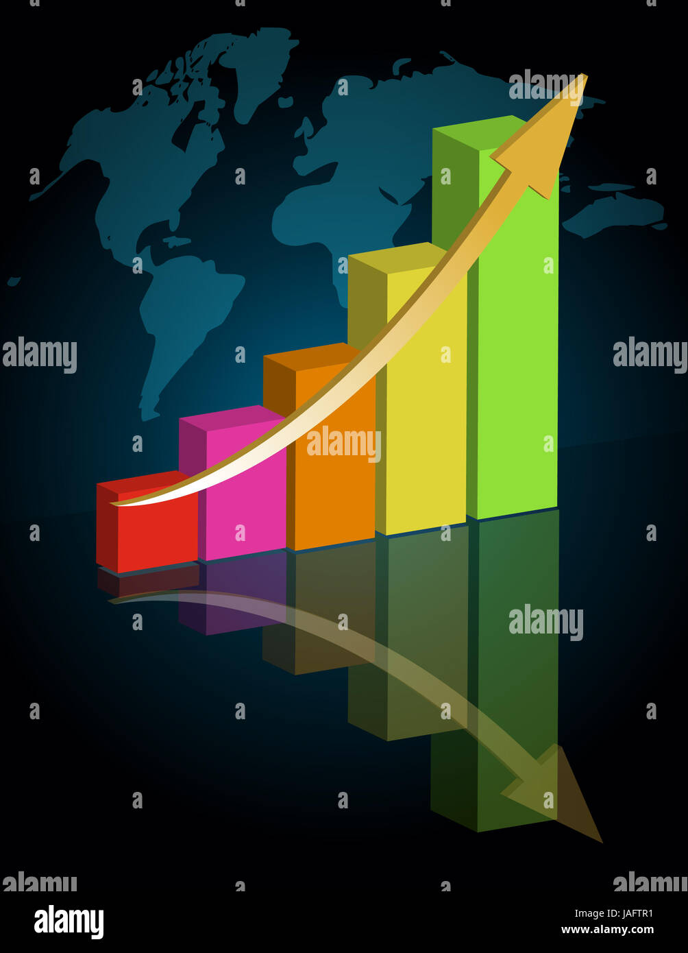 Business graph with world background. / Business success - graph Stock ...