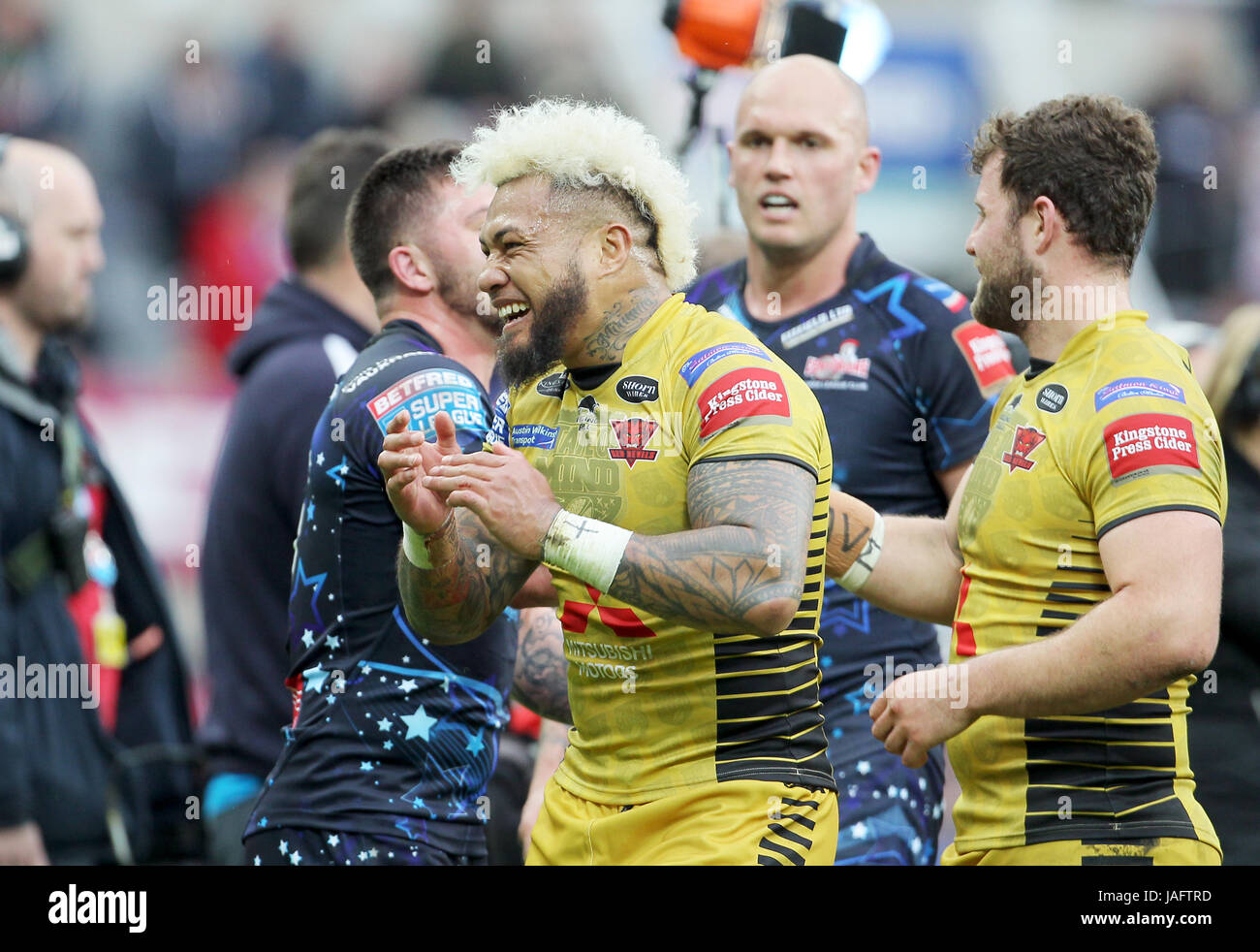 Junior Sa'u, Salford Red Devils Stock Photo - Alamy