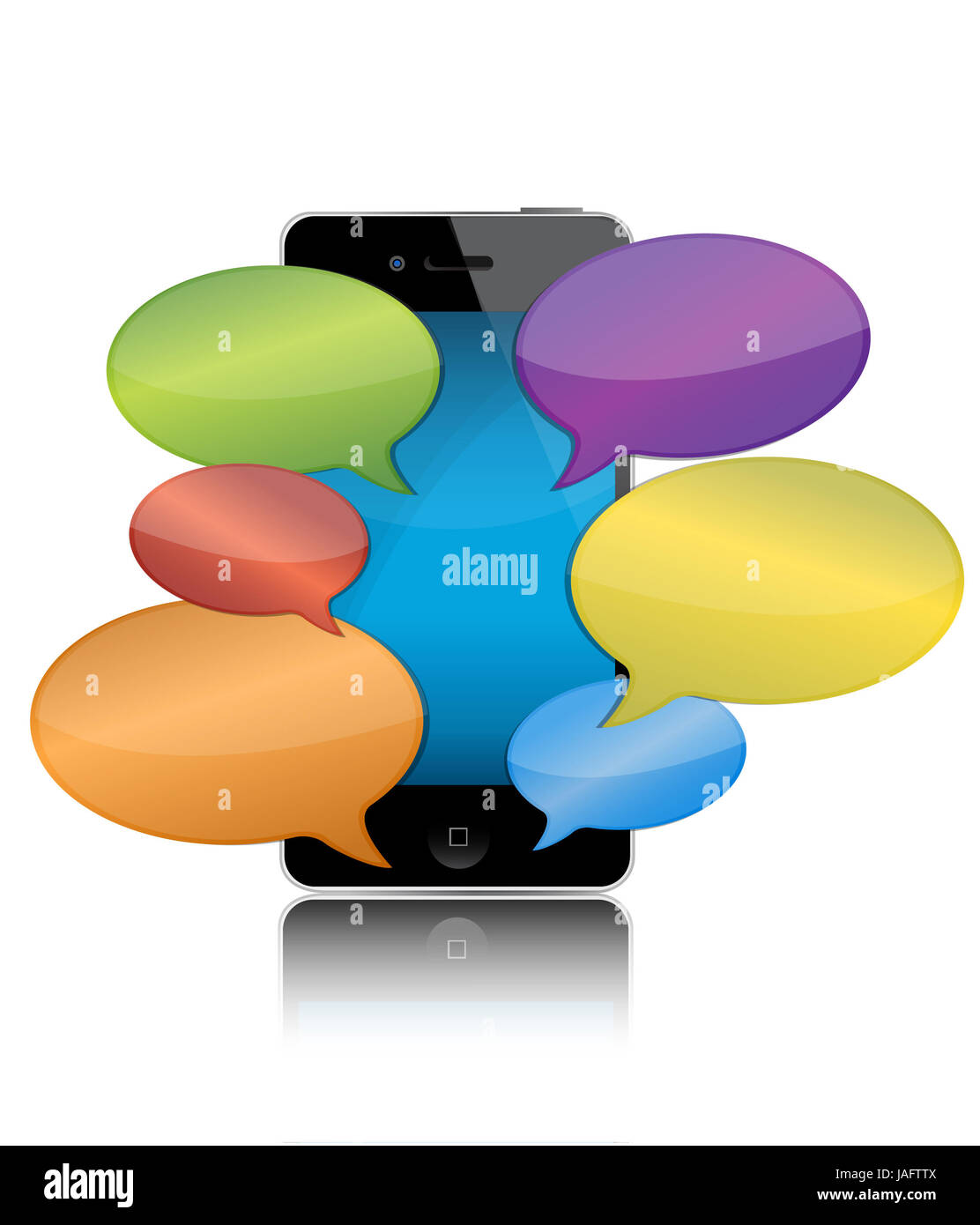 busy with multiple messages phone illustration Stock Photo - Alamy