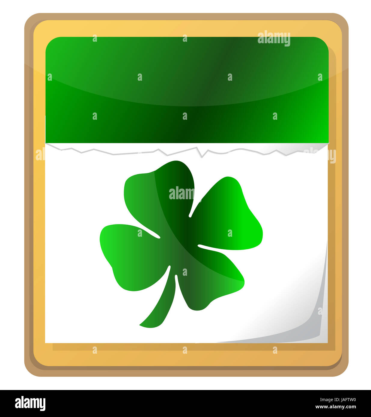 Calendar with clover leaf. St. Patrick's day icon Stock Photo - Alamy