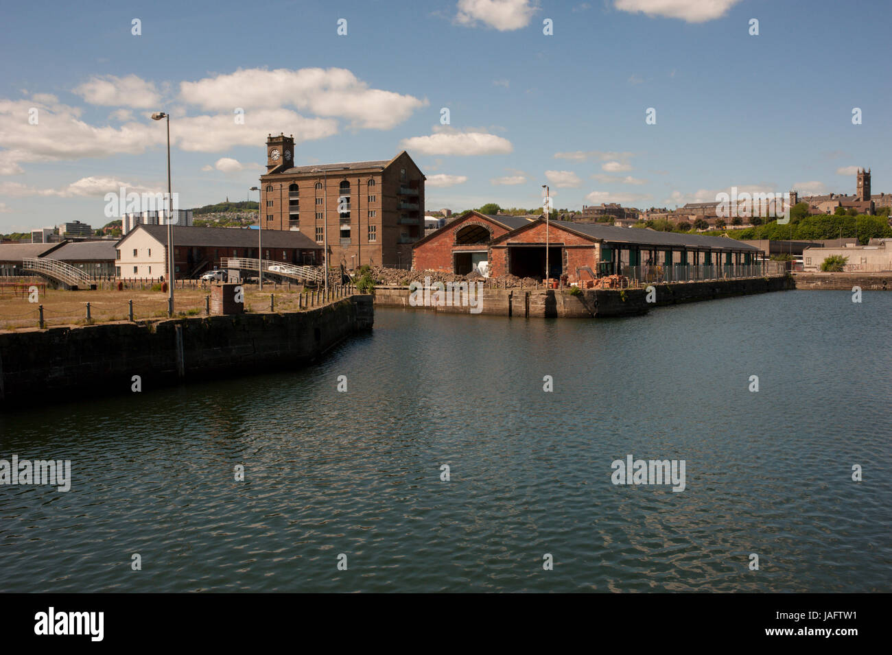 Dundee City Quay and Watchtower at Victoria Dock.Situated on the north ...