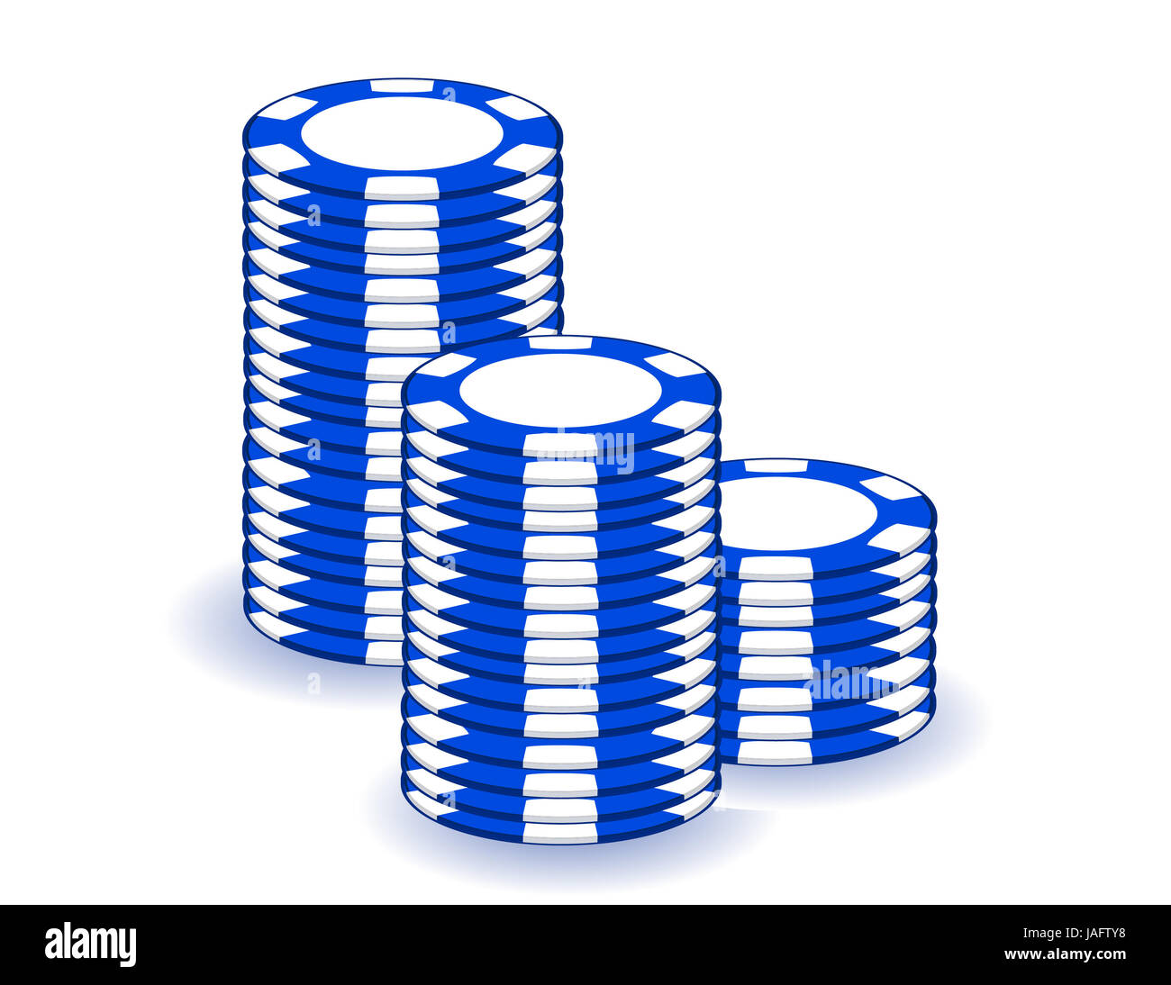 Stack blue chips on white background Stock Photo - Alamy