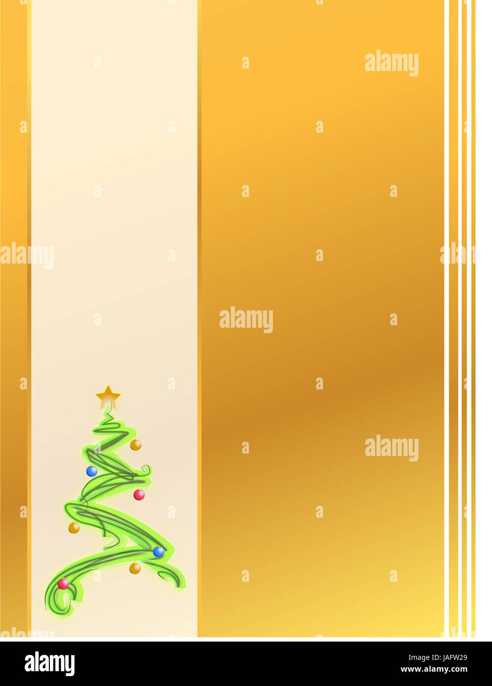 gold Christmas tree card illustration Stock Photo - Alamy