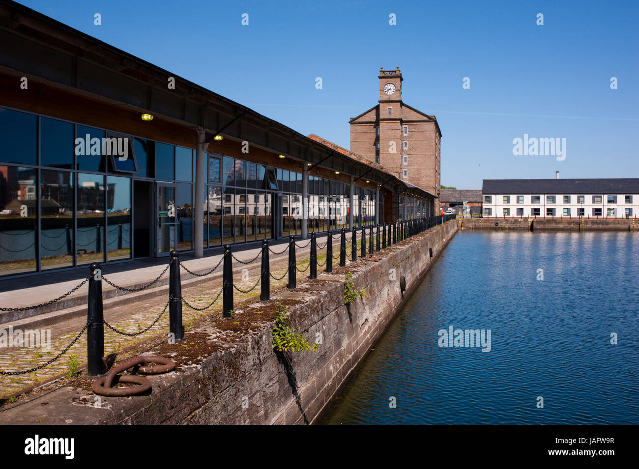 Dundee City Quay and Watchtower at Victoria Dock.Situated on the north ...