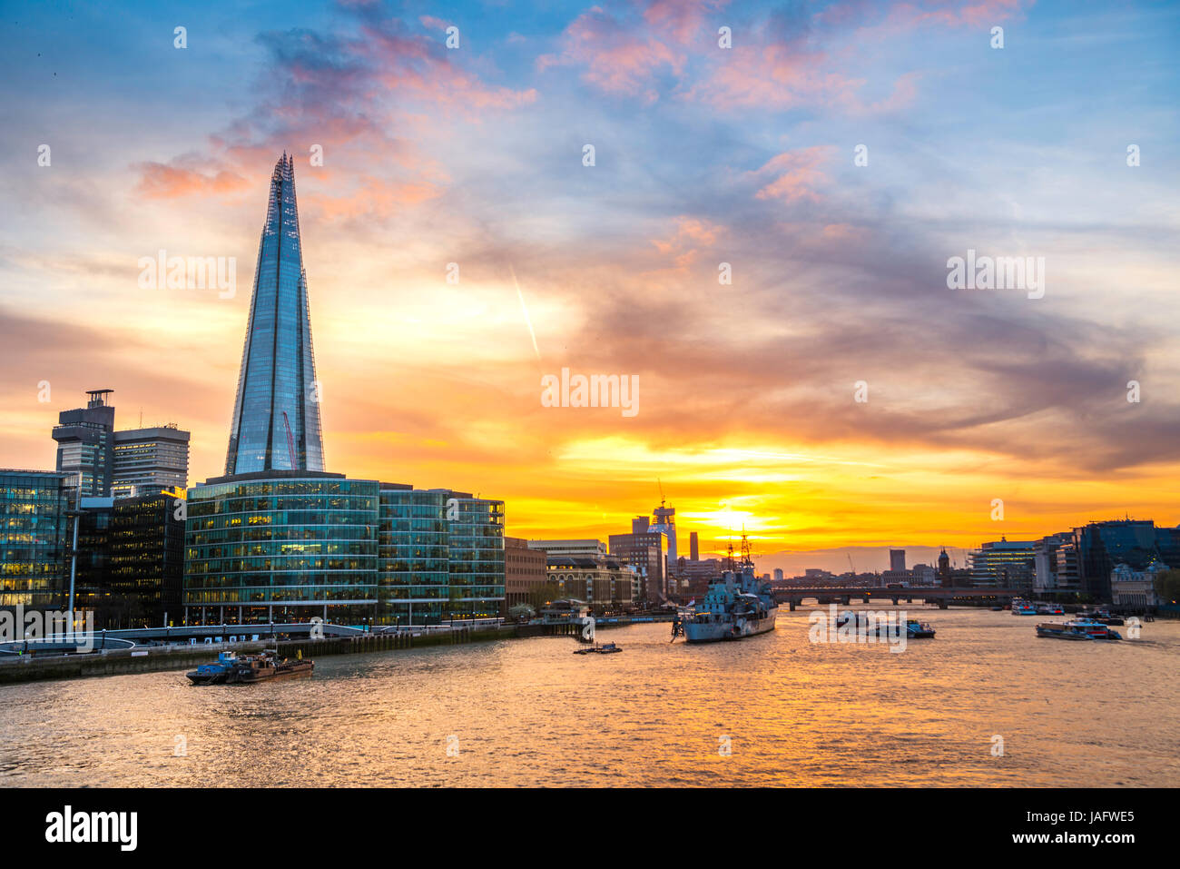 Skyline of the office complex More London Riverside, The Shard, Thames ...