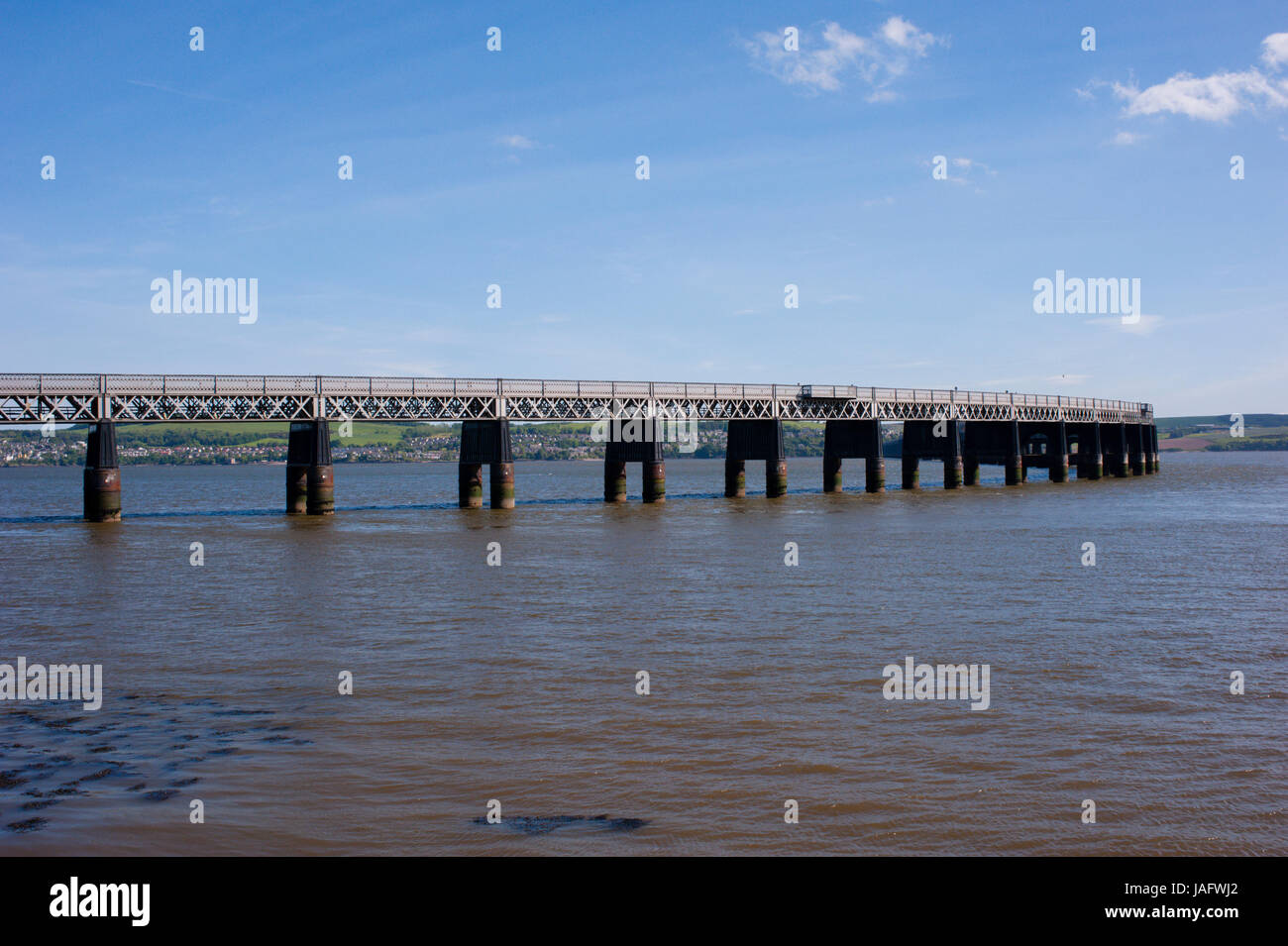 The Tay Rail Bridge at Dundee. Situated on the north bank of Firth of ...