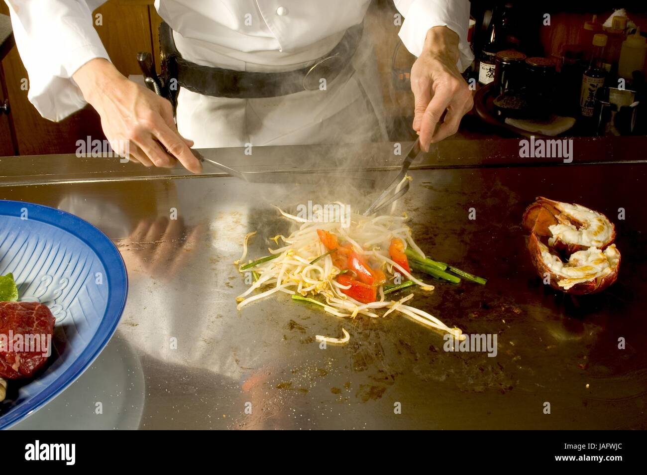 Quick fried Japanese sea food Stock Photo - Alamy
