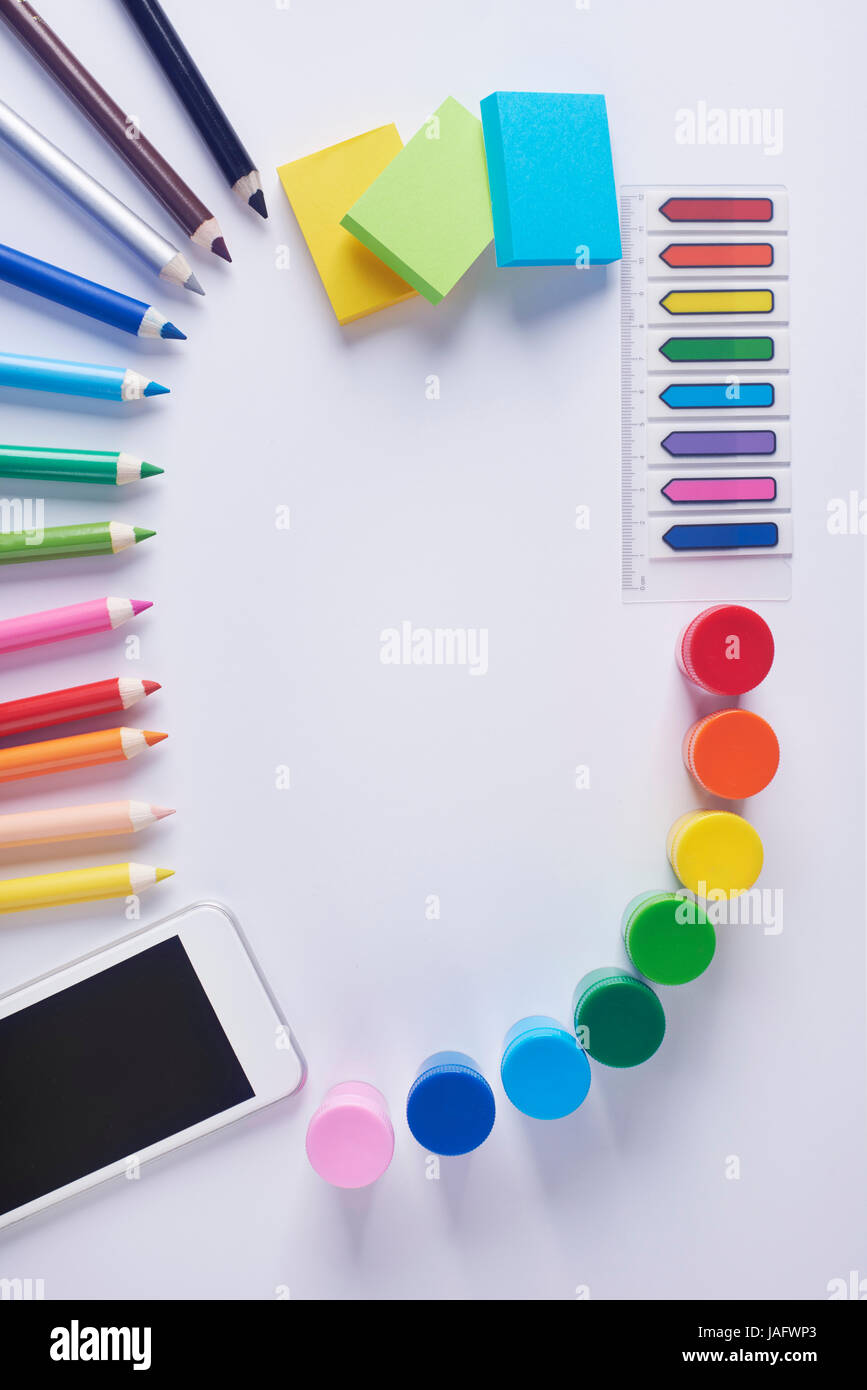 Circle shape of colorful accessories Stock Photo - Alamy