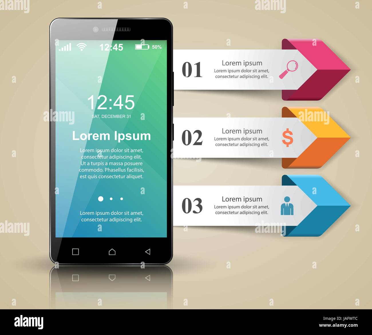 3D infographic. Smartphone icon Stock Vector Image & Art - Alamy