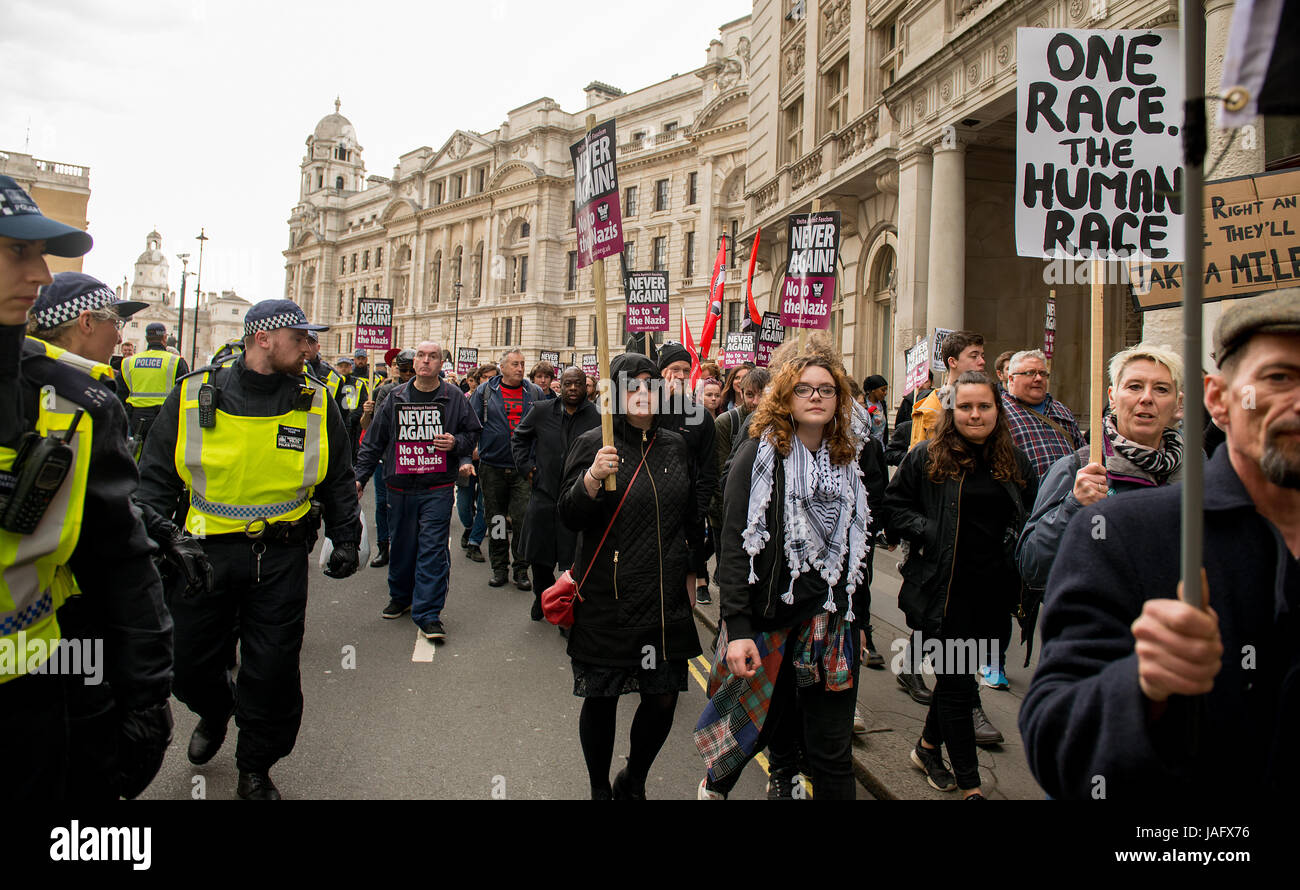 EDL / Britain First rally with counter demo by the Unite Against ...