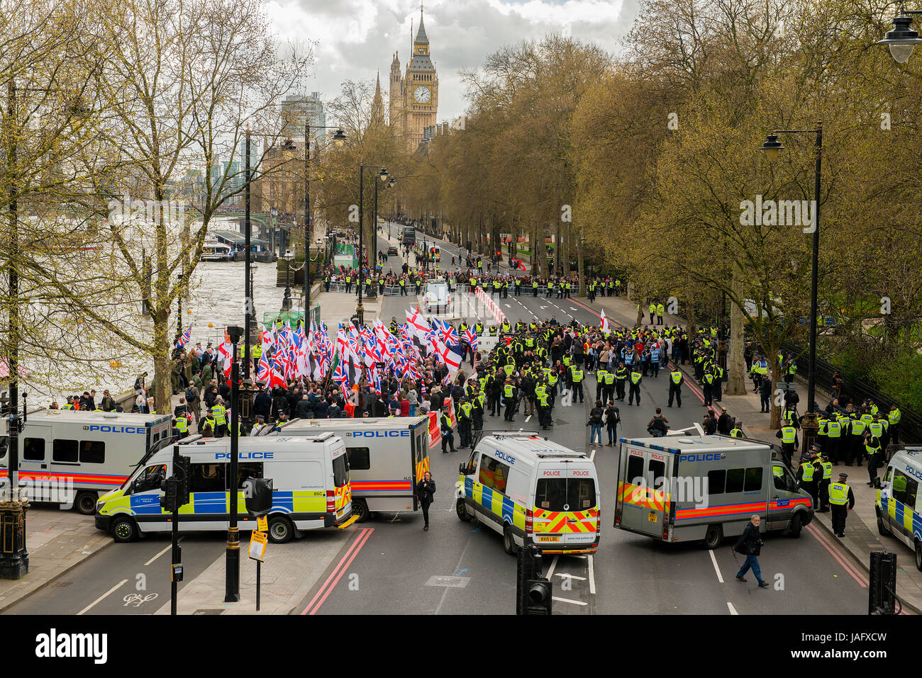 EDL / Britain First rally with counter demo by the Unite Against ...