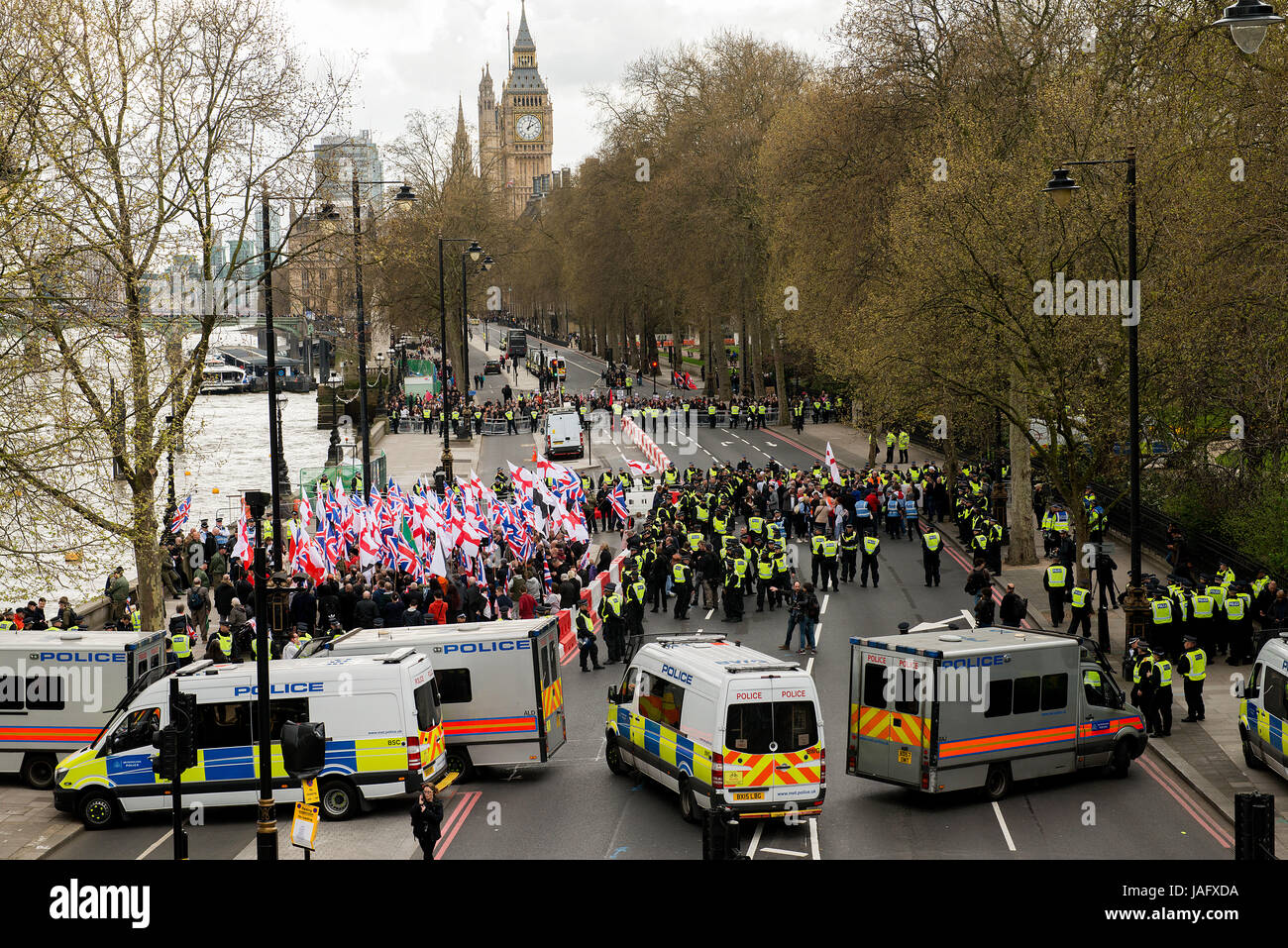 EDL / Britain First rally with counter demo by the Unite Against ...