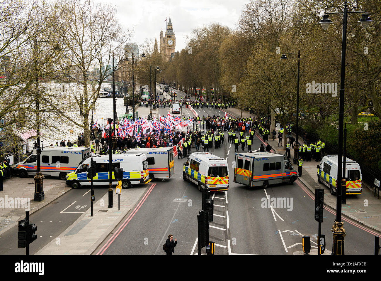 EDL / Britain First rally with counter demo by the Unite Against ...