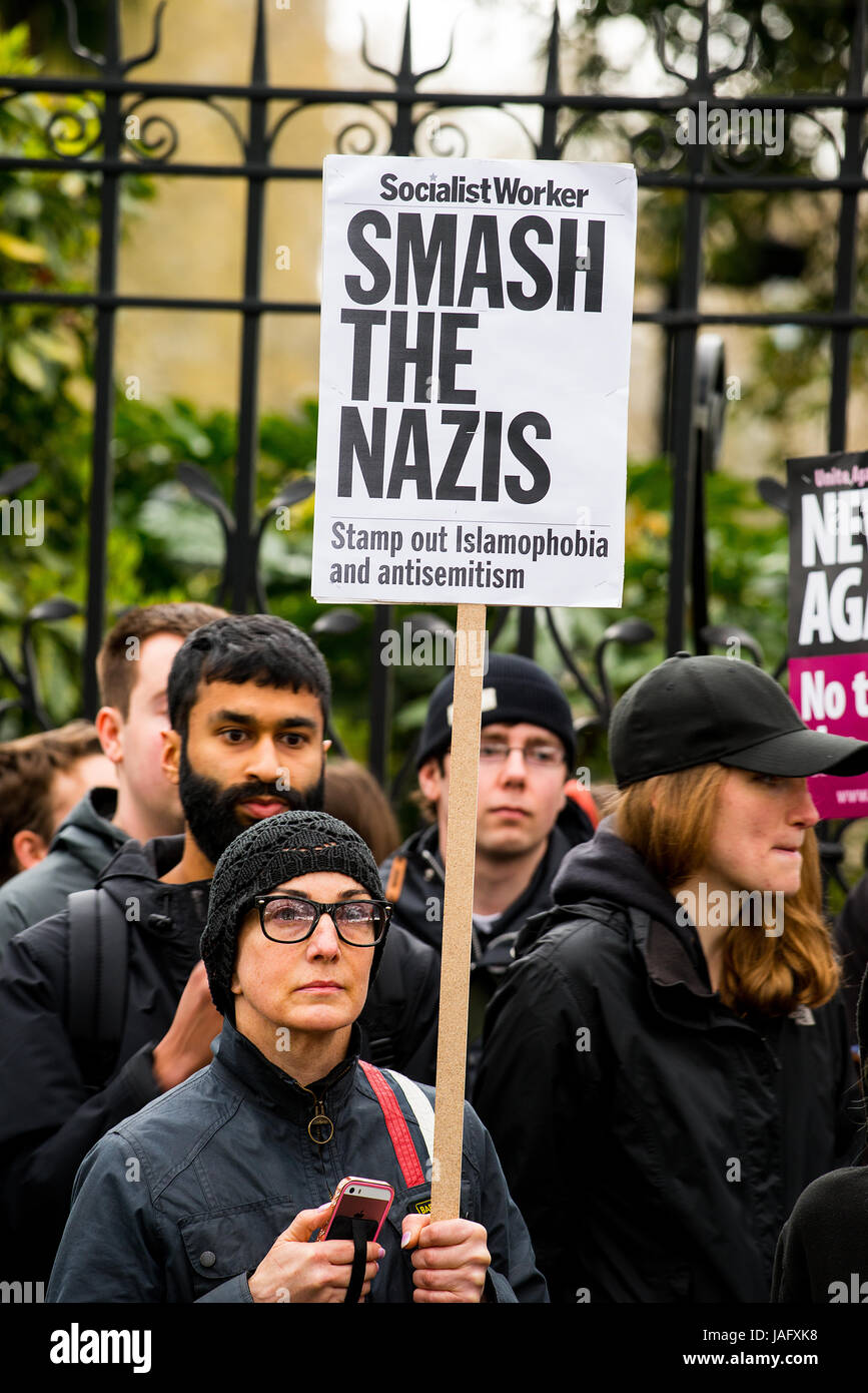 EDL / Britain First rally with counter demo by the Unite Against ...