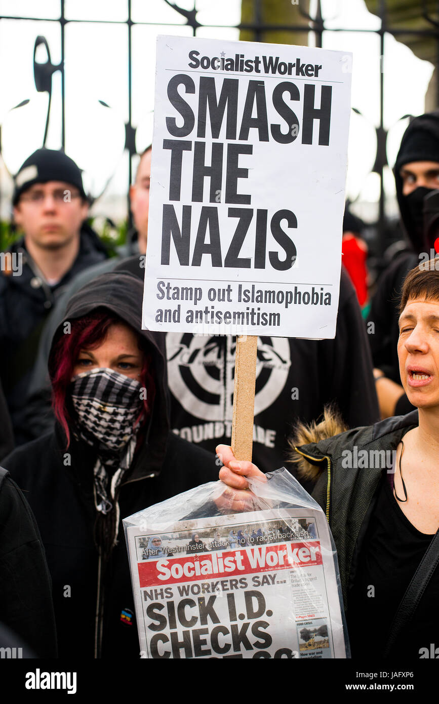 EDL / Britain First rally with counter demo by the Unite Against ...