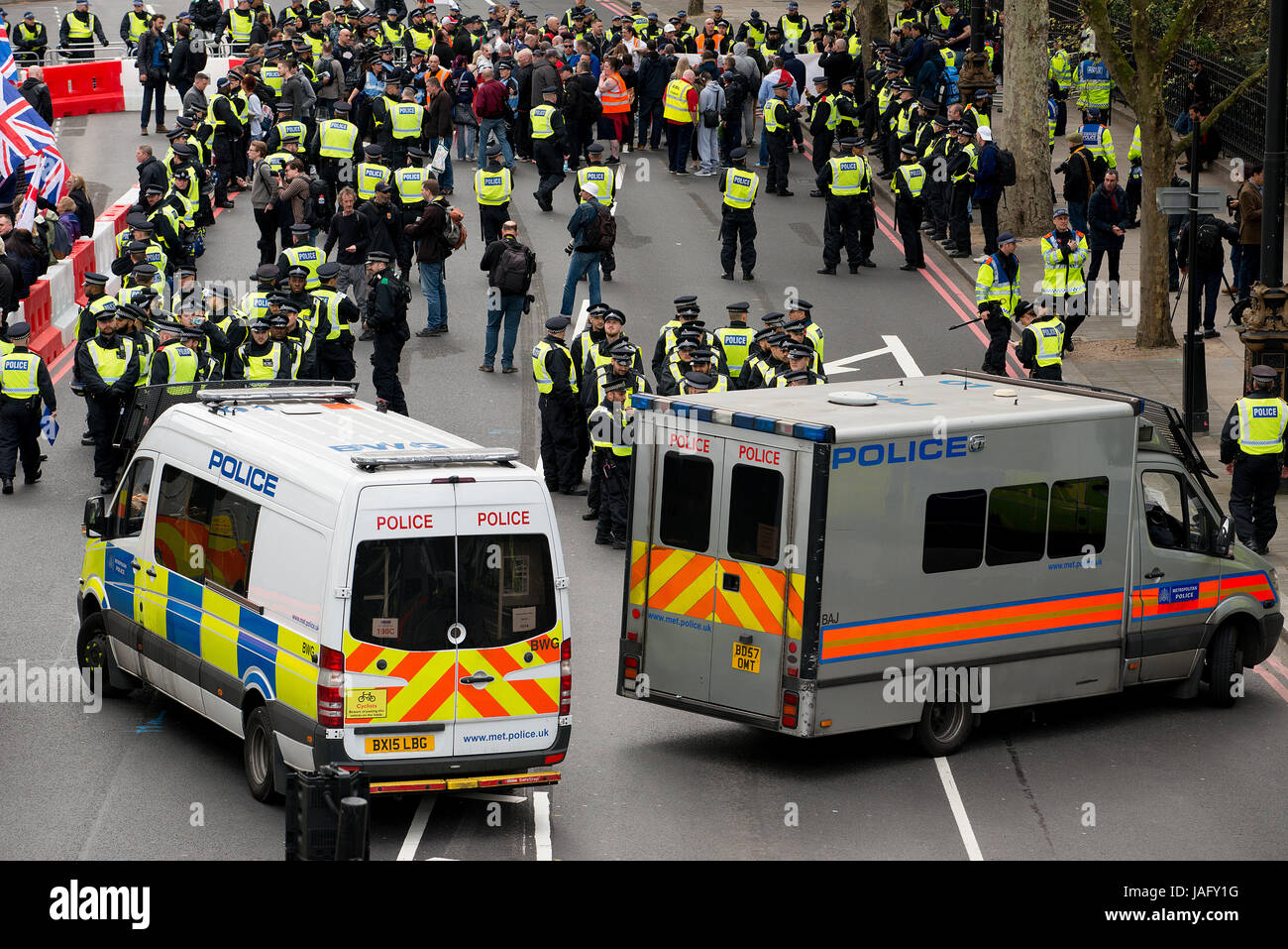 EDL / Britain First rally with counter demo by the Unite Against ...