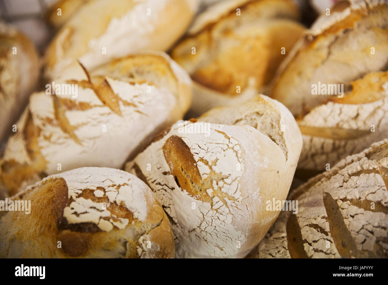 Close up of freshly baked loaves of bread Stock Photo - Alamy