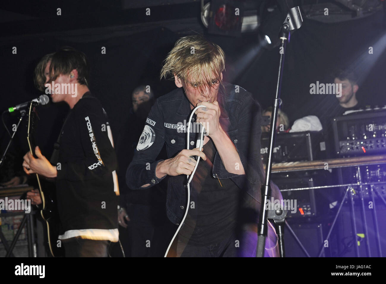 Jamie Campbell Bower, singer and guitarist with Counterfeit as the band ...