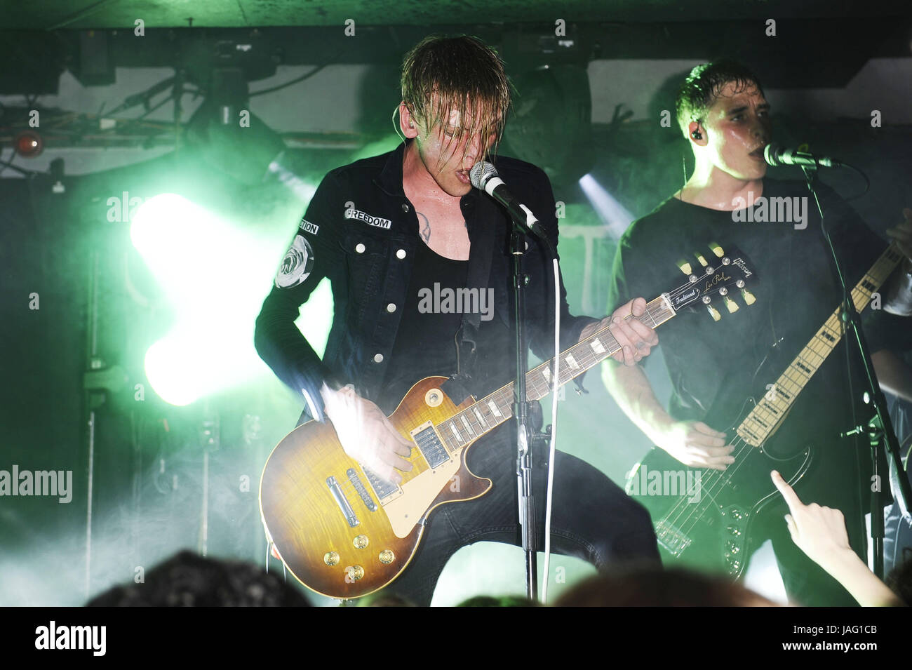 Jamie Campbell Bower, singer and guitarist with Counterfeit as the band ...