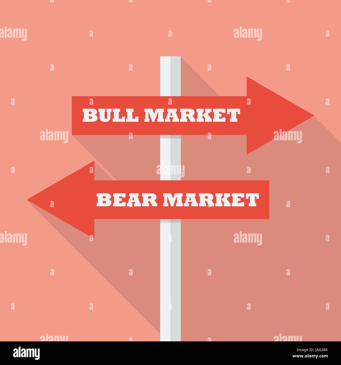 Bull and bear market street sign. vector illustration Stock Vector ...