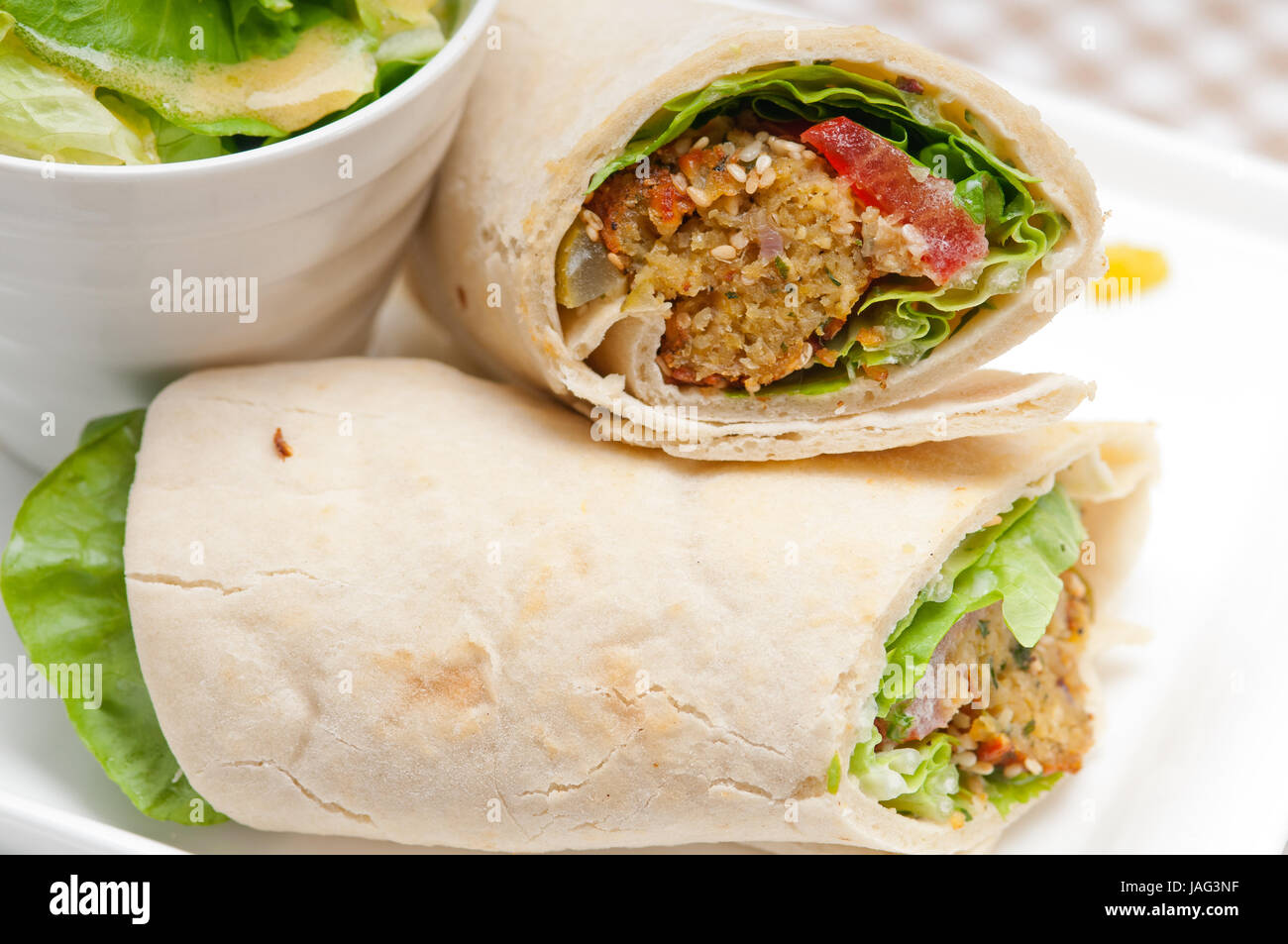 falafel pita bread roll wrap sandwich traditional arab middle east food ...