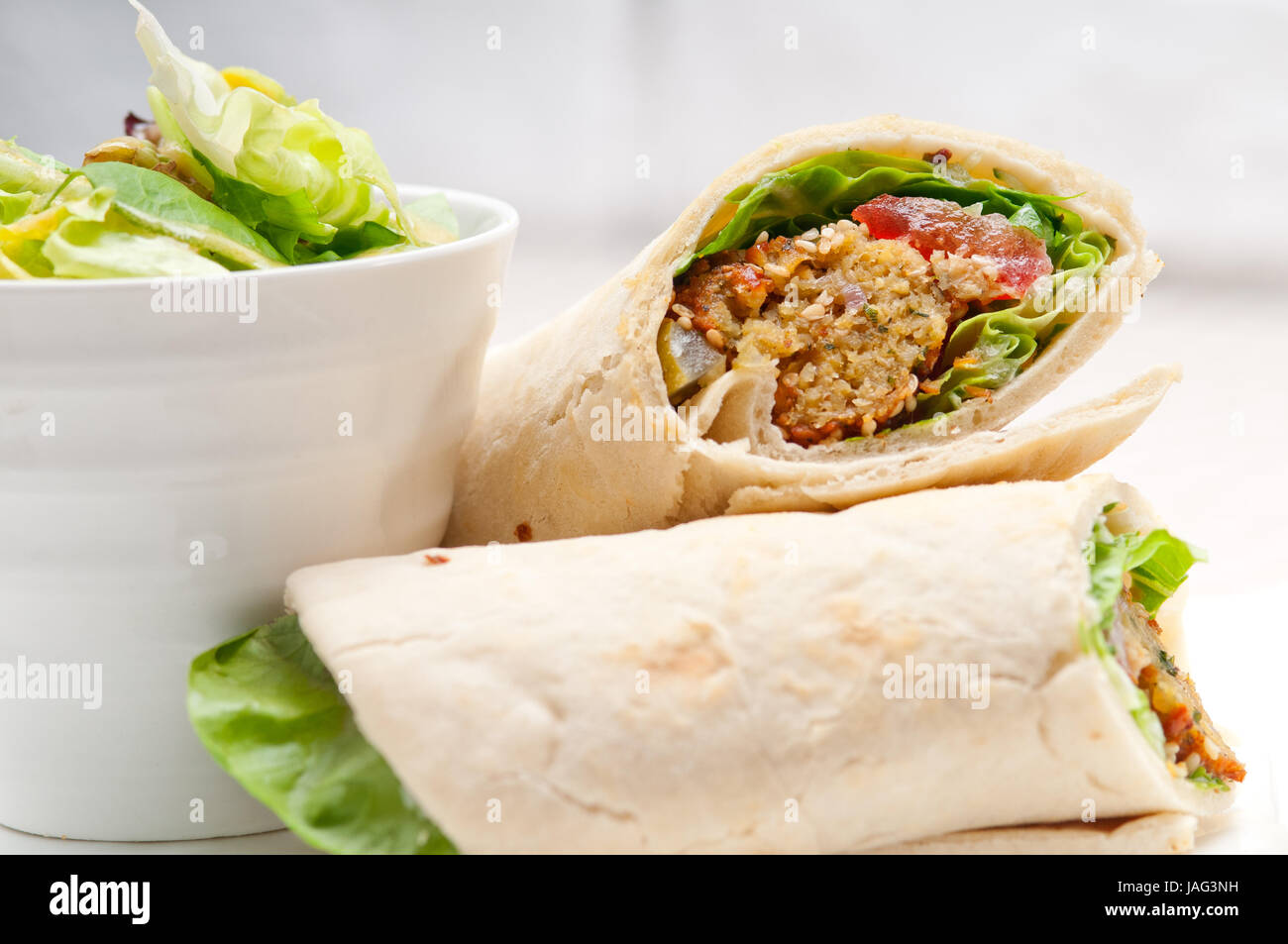 falafel pita bread roll wrap sandwich traditional arab middle east food ...