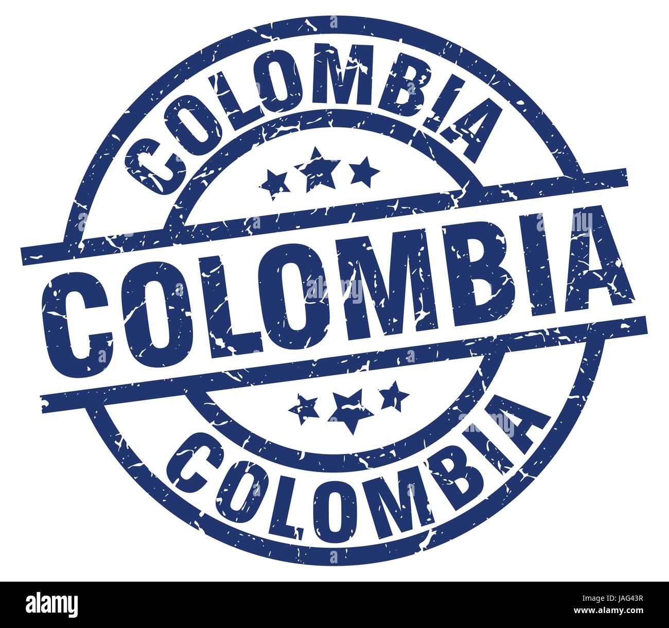Colombia blue round grunge stamp Stock Vector Image & Art - Alamy