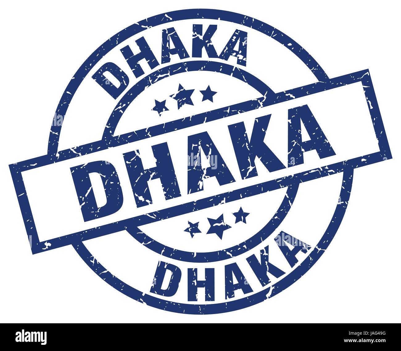Dhaka blue round grunge stamp Stock Vector Image & Art - Alamy